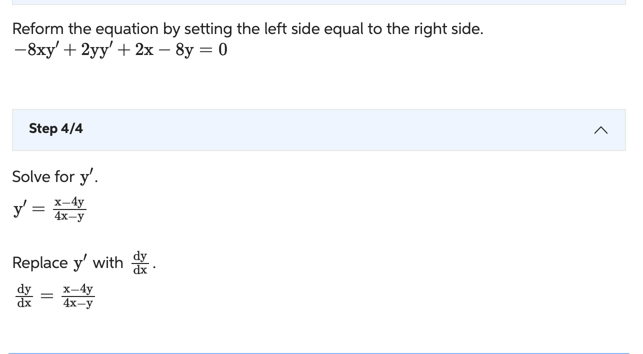 Solved Reform the equation by setting the left side equal to | Chegg.com