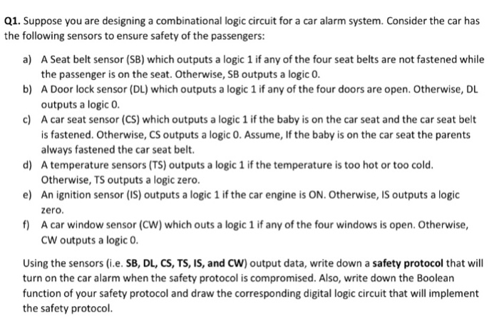 Solved Q1. Suppose you are designing a combinational logic | Chegg.com