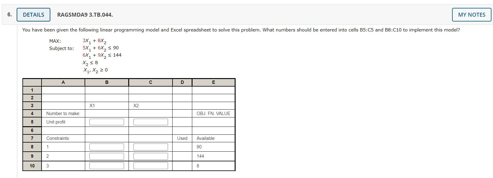 Solved 6. DETAILS RAGSMDA9 3.TB.044. MY NOTES You have been | Chegg.com