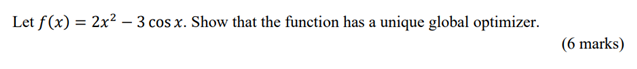 Solved Let f(x)=2x2−3cosx. Show that the function has a | Chegg.com