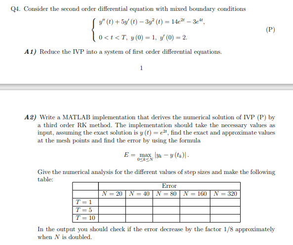 Solved Q4. ﻿Consider the second order differential equation | Chegg.com