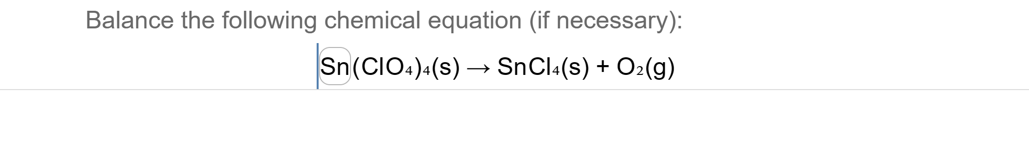 Solved Balance the following chemical equation (if | Chegg.com