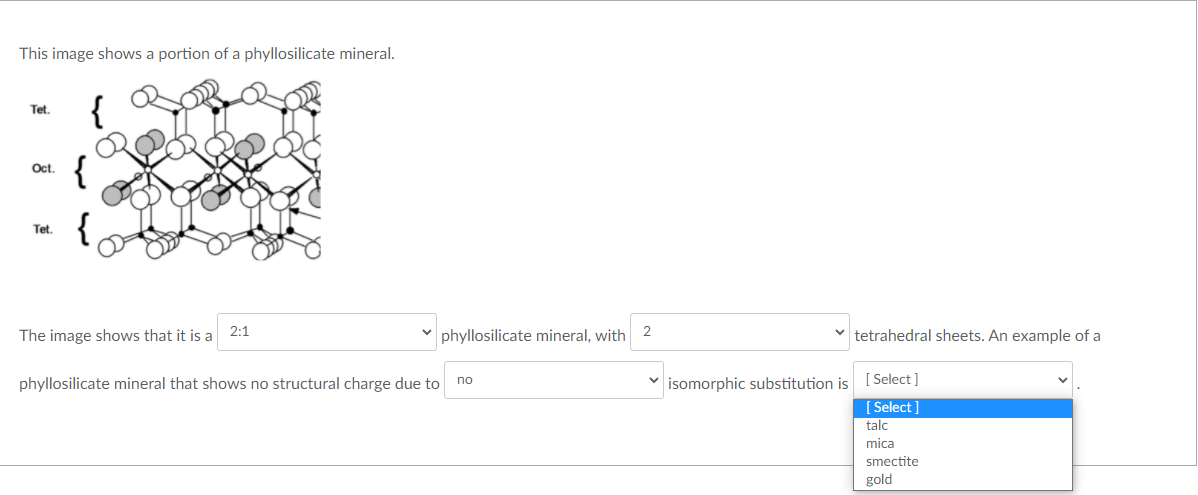 Solved This image shows a portion of a phyllosilicate | Chegg.com