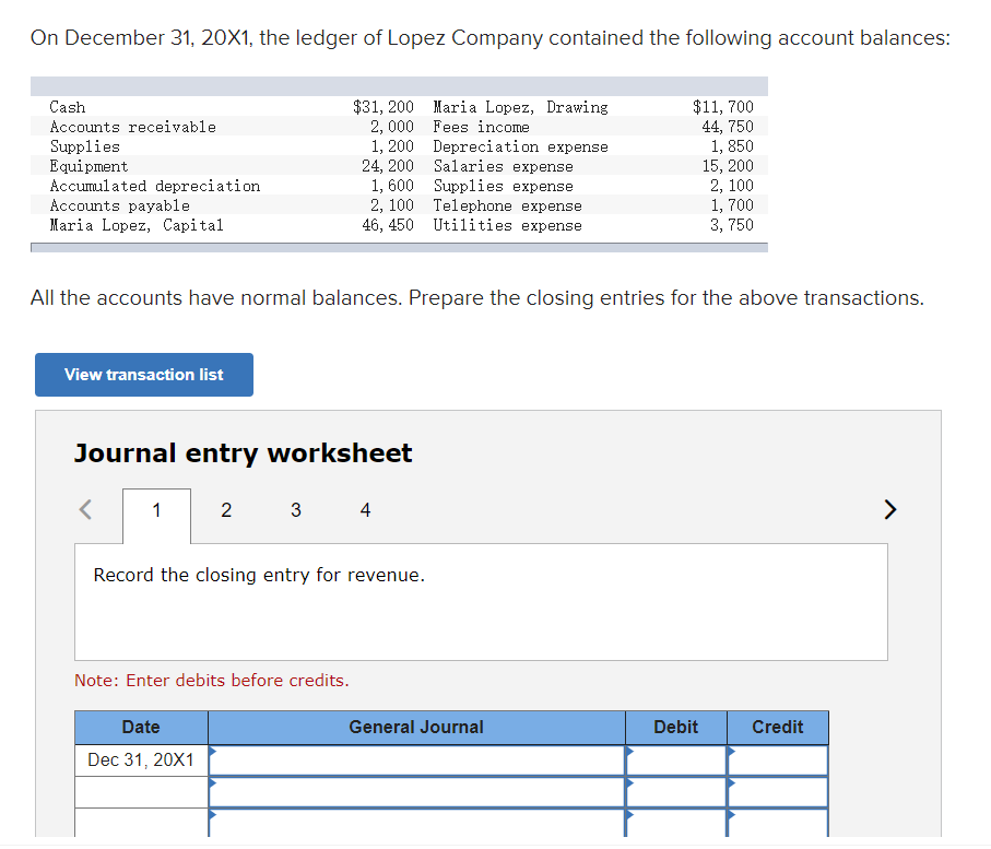 Solved On December 31 20X1 The Ledger Of Lopez Company Chegg
