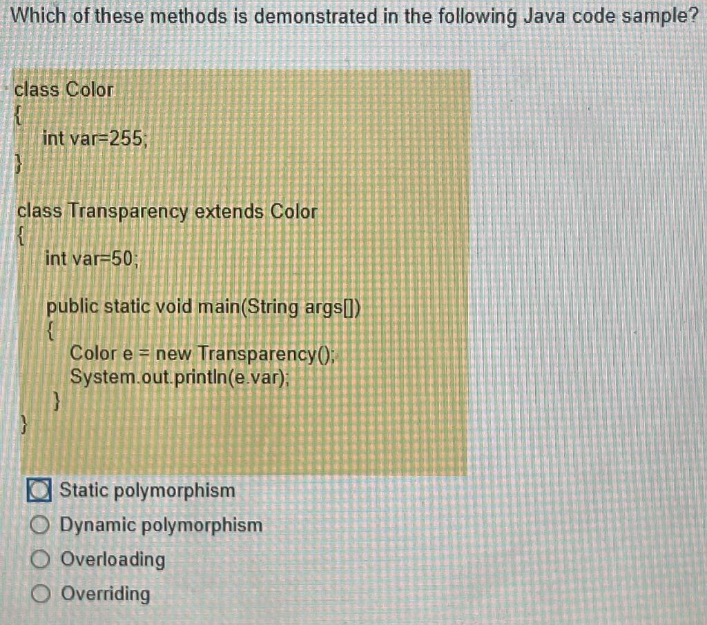 Solved Which of these methods is demonstrated in the | Chegg.com