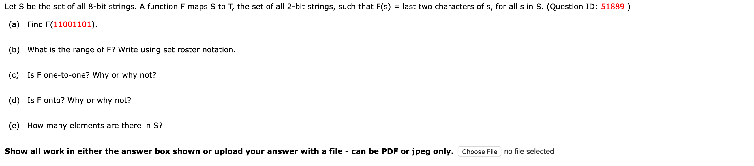 Solved Let S be the set of all 8-bit strings. A function F | Chegg.com