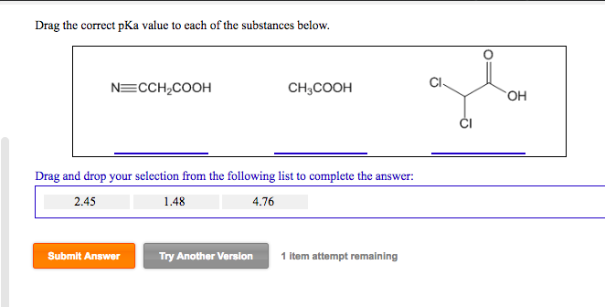Solved Drag the correct pKa value to each of the substances | Chegg.com