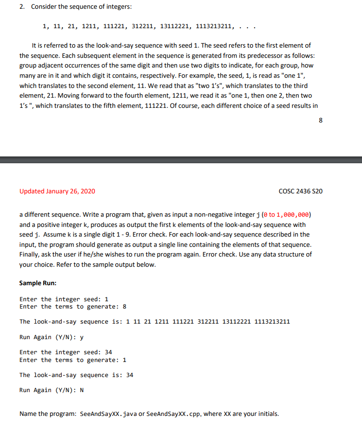 Solved 2. Consider the sequence of integers: 1, 11, 21, | Chegg.com