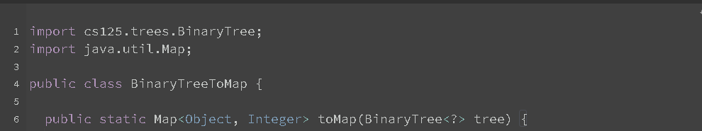 Solved Create a public class BinaryTreeToMap that provides a | Chegg.com