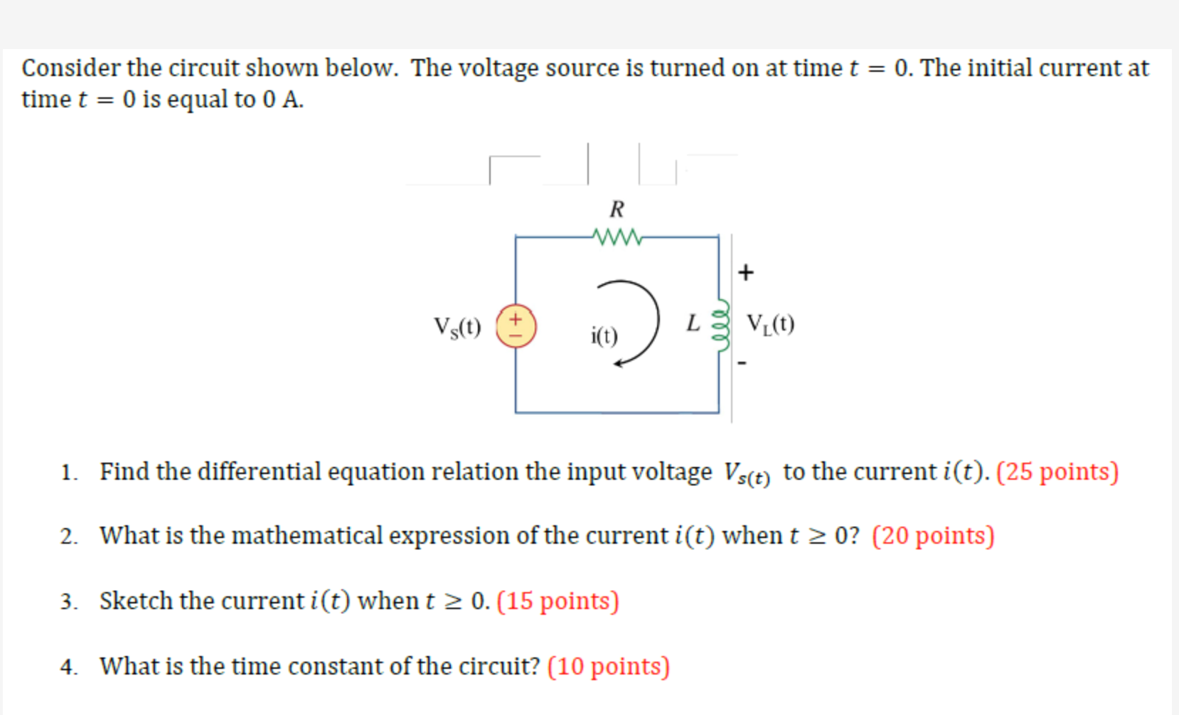 Solved Consider the circuit shown below. The voltage source | Chegg.com