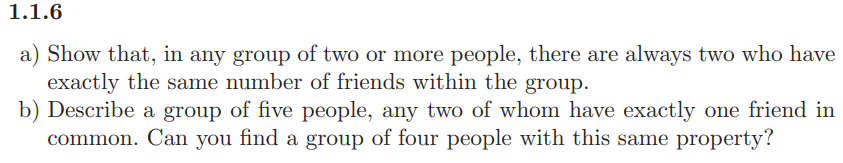 Solved a) Show that, in any group of two or more people, | Chegg.com