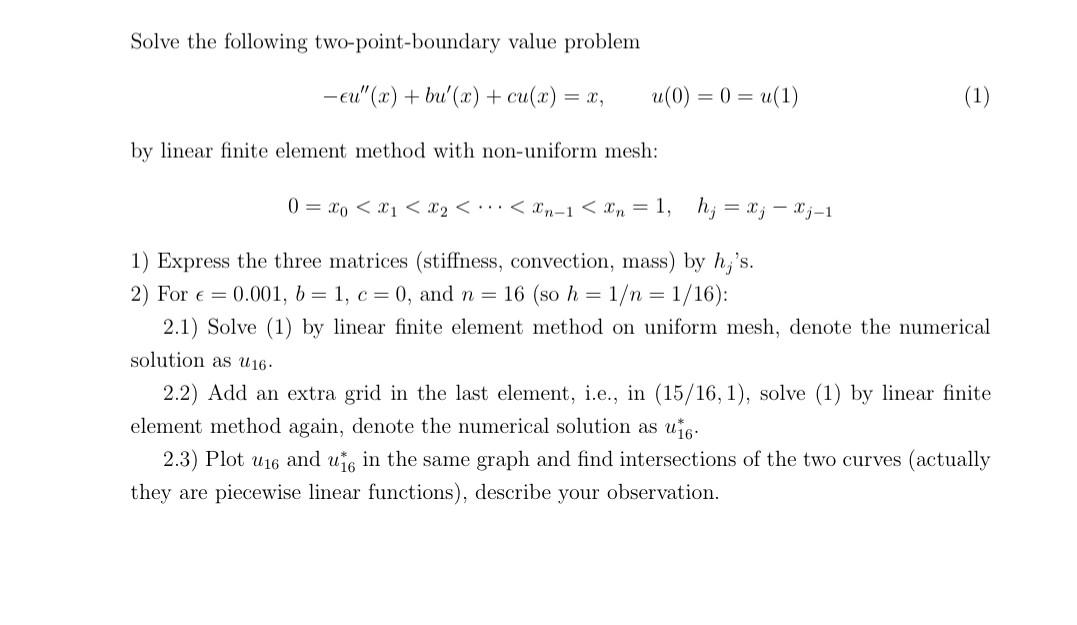 Solved Solve the following two-point-boundary value problem | Chegg.com