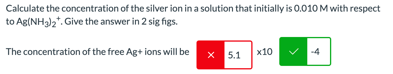 Solved Calculate the concentration of the silver ion in a | Chegg.com