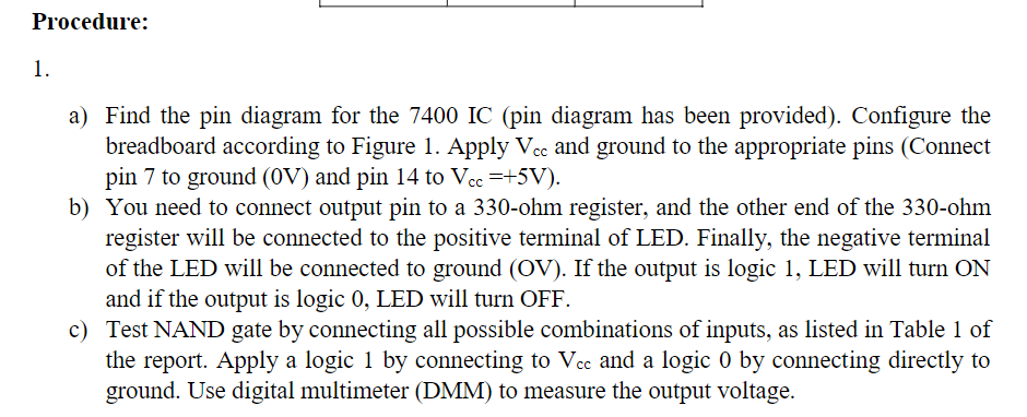 Solved Materials Needed: 7400 Quad 2-Input NAND Gate - 1 | Chegg.com