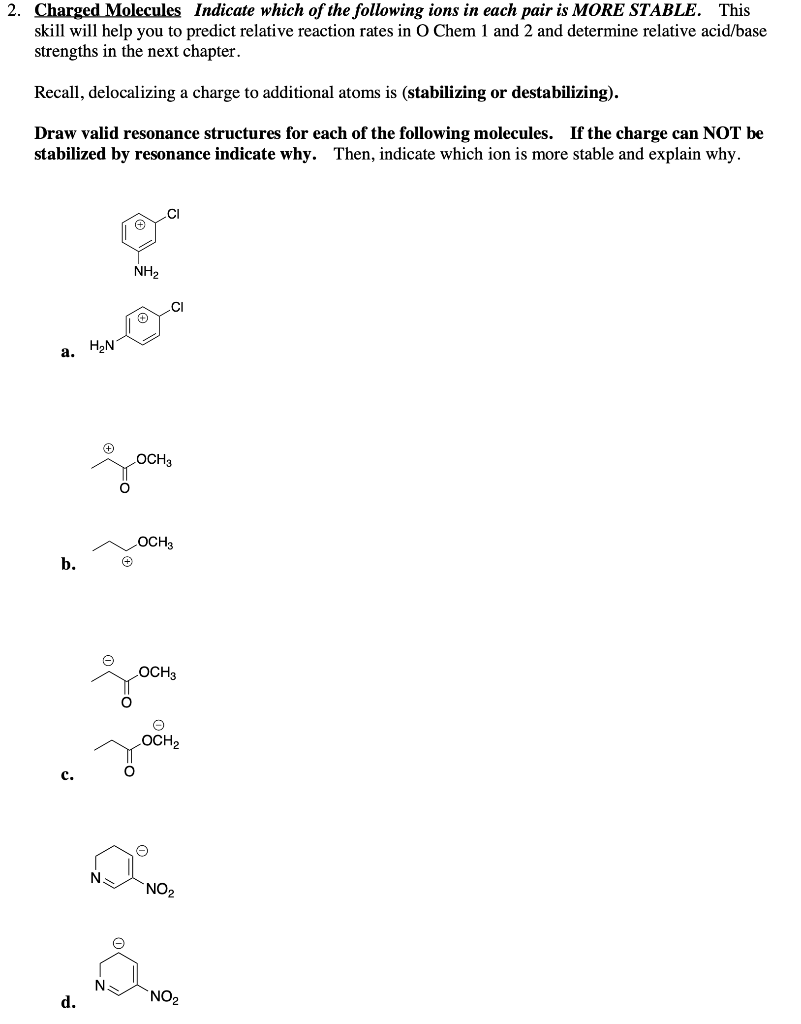 Solved 2. Charged Molecules Indicate which of the following | Chegg.com