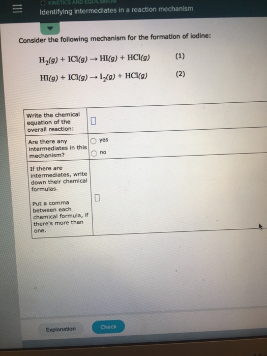 Solved ICS AND EQU Identifying intermediates in a reaction | Chegg.com