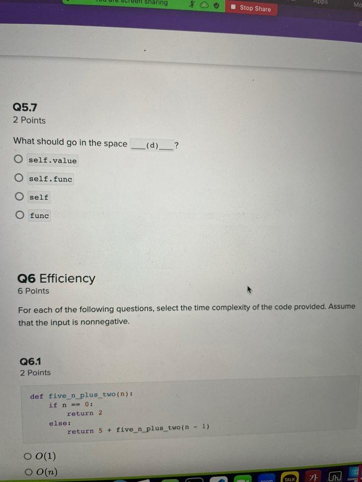 Solved 7 Points Consider the following Tree class: Q5.1 3 | Chegg.com