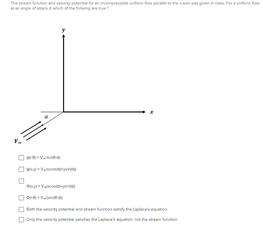 Solved The stream function and velocity potential for an | Chegg.com