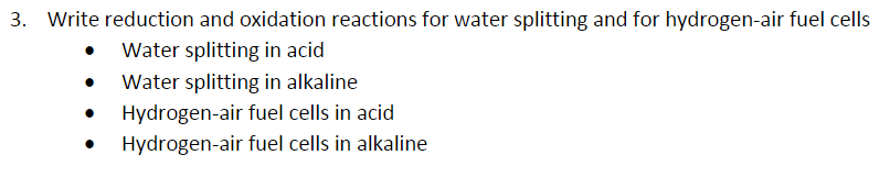 Solved 3. Write reduction and oxidation reactions for water | Chegg.com