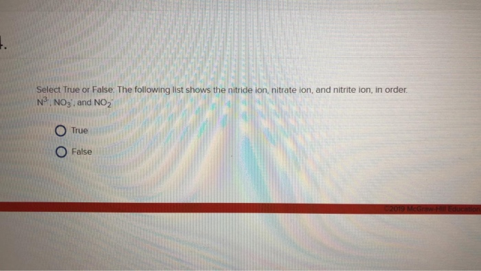 Solved Select True or False The following list shows the | Chegg.com