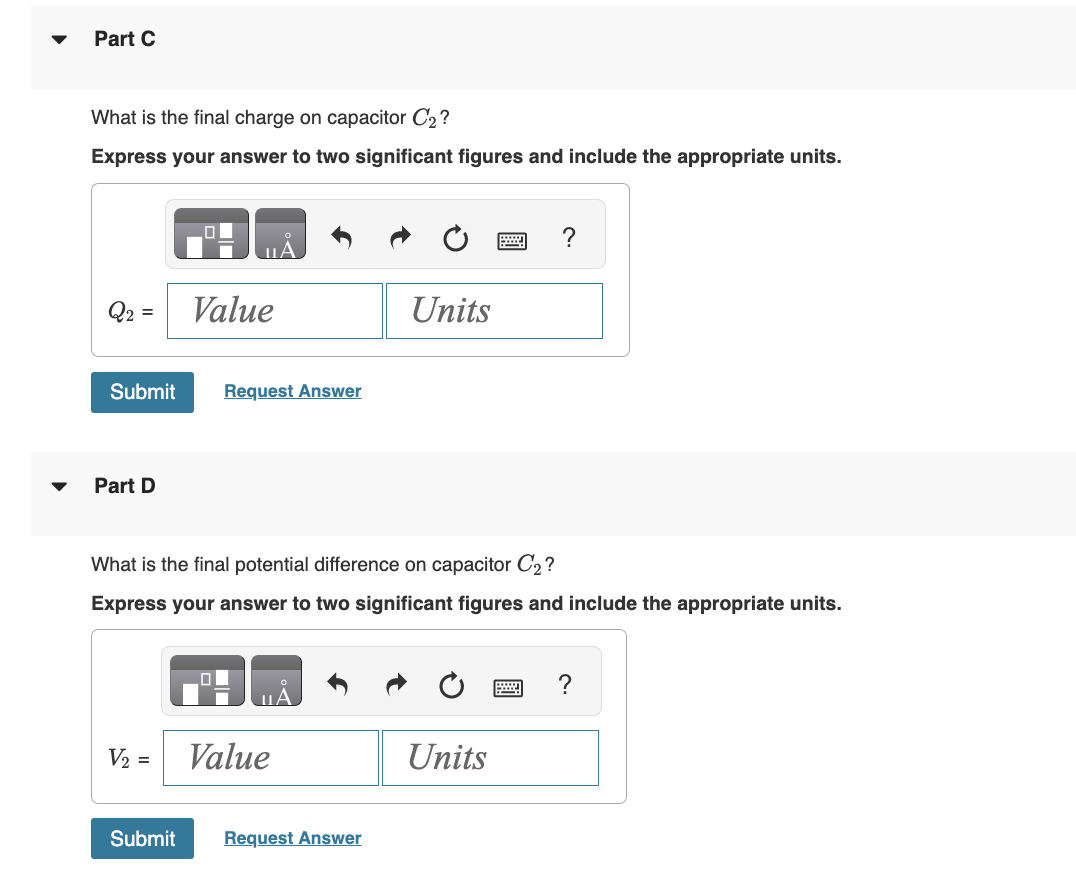 Solved In the circuit shown in ,C1=1.2μF, C2=2.2μF,C3=2.5μF, | Chegg.com