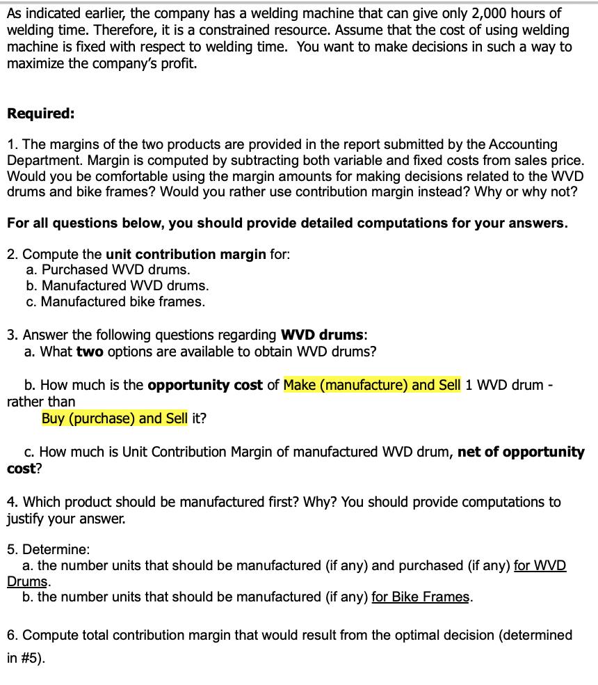 Solved Case: Utilization of a Constrained Resource TufStuff, | Chegg.com