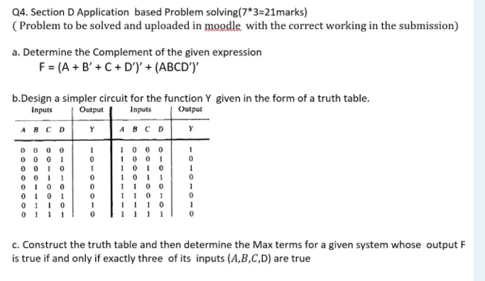 Solved Q4. Section D Application based Problem | Chegg.com