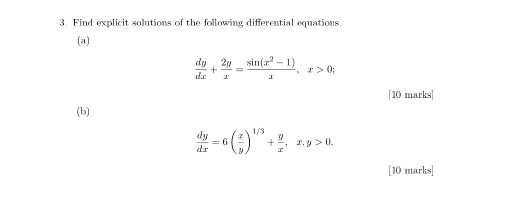 Solved 3. Find explicit solutions of the following | Chegg.com