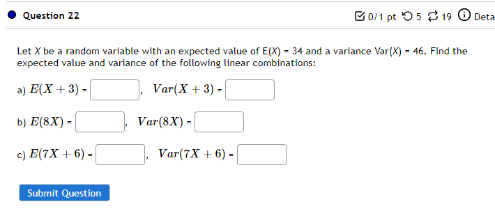 Solved Let X be a random variable with an expected value of | Chegg.com