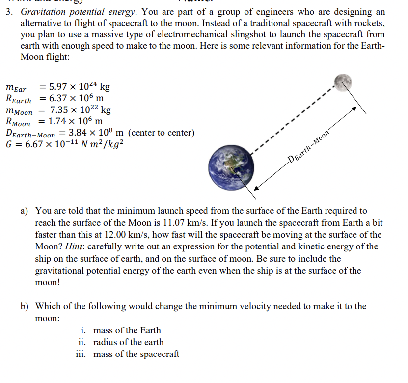 Solved 3. Gravitation potential energy. You are part of a | Chegg.com