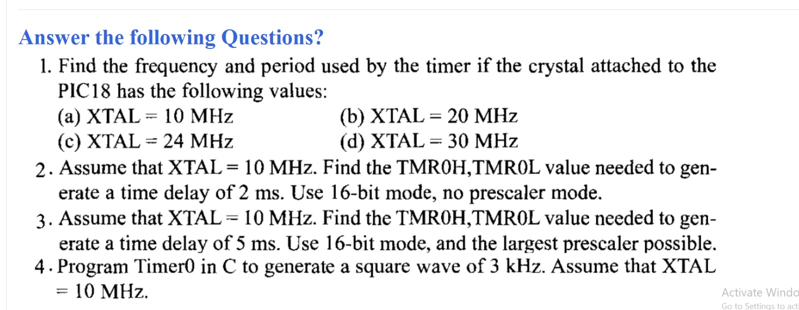 Solved Answer the following Questions? 1. Find the frequency | Chegg.com