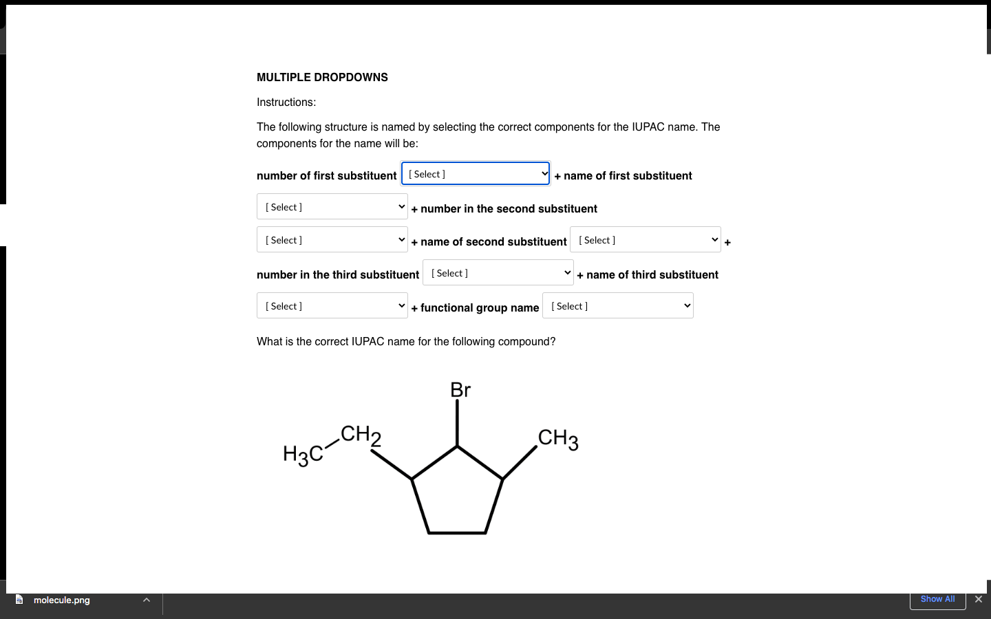 Solved Question 38 3 pts MULTIPLE DROPDOWNS Instructions: | Chegg.com