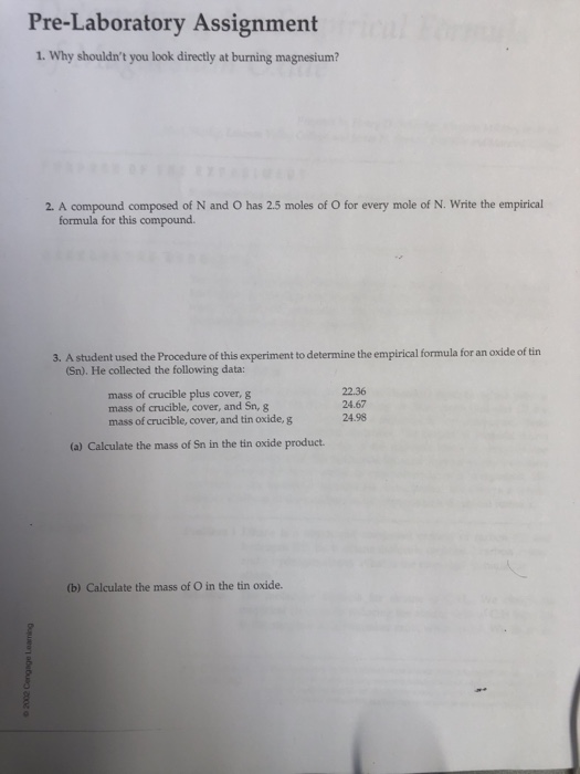 Solved Pre-Laboratory Assignment 1. Why shouldn't you look | Chegg.com