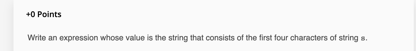 Solved Write an expression whose value is the string | Chegg.com