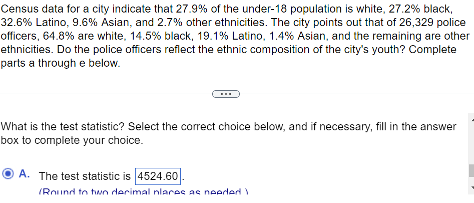 Solved Census data for a city indicate that 27.9% of the | Chegg.com