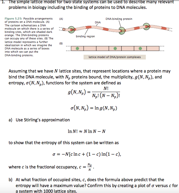 Solved 1. The simple lattice model tor two-state systems can | Chegg.com
