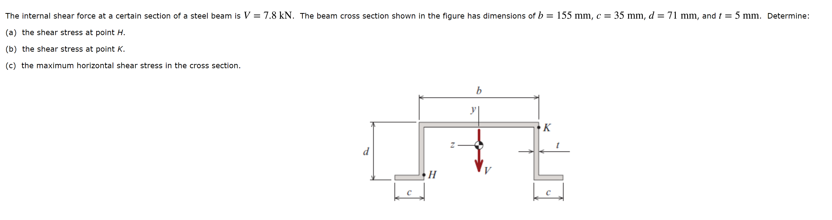Solved Part 5 * Use the shear force V given in the problem | Chegg.com