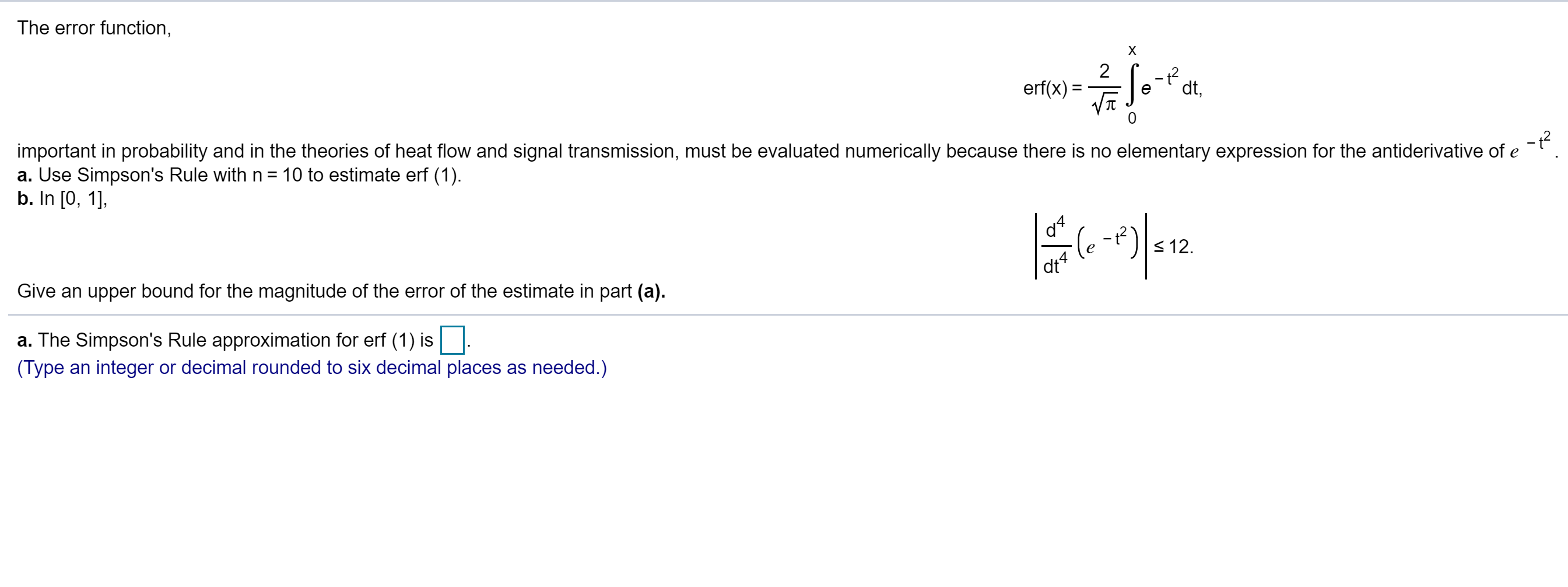 Solved 6 Estimate The Minimum Number Of Subintervals To