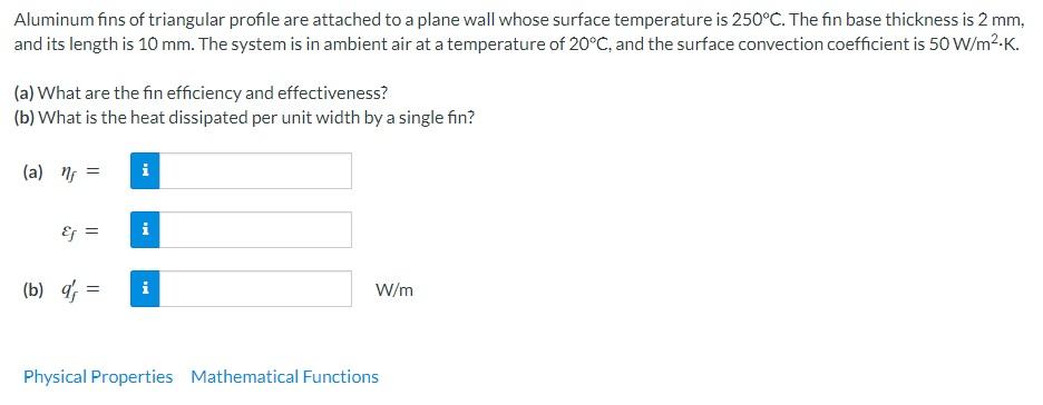 Solved Aluminum fins of triangular profile are attached to a | Chegg.com