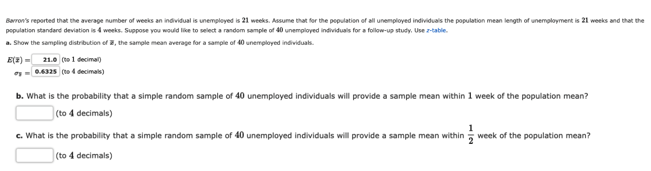 Solved a. Show the sampling distribution of xˉ, the sample | Chegg.com