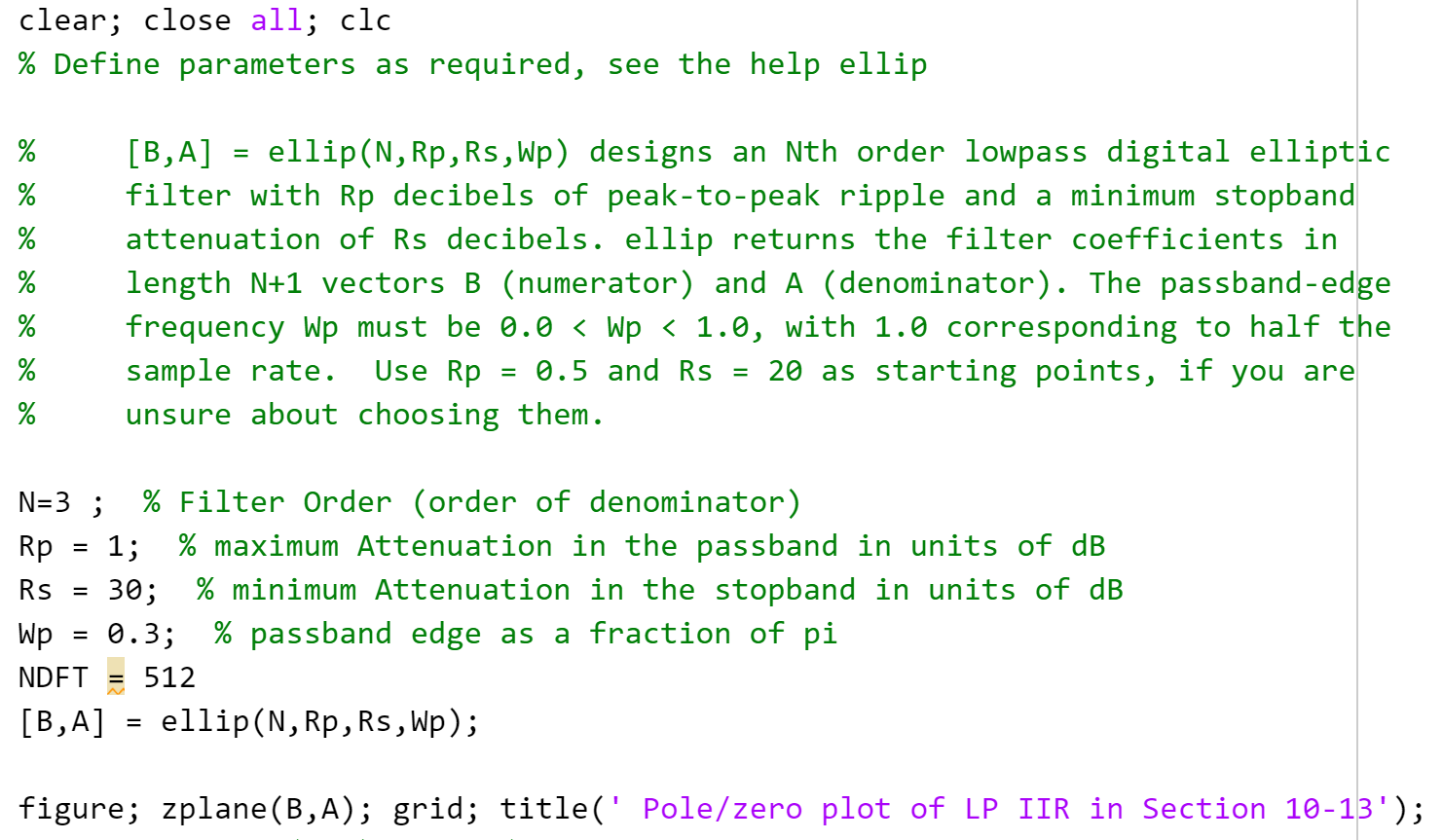Solved Use Matlab and the ellip command to design the IIR | Chegg.com