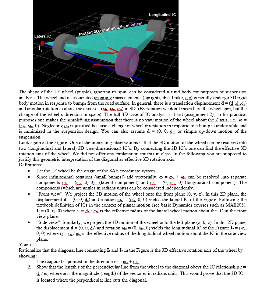 Longitudinal IC Lateral IC Instant 3D rotation axis | Chegg.com