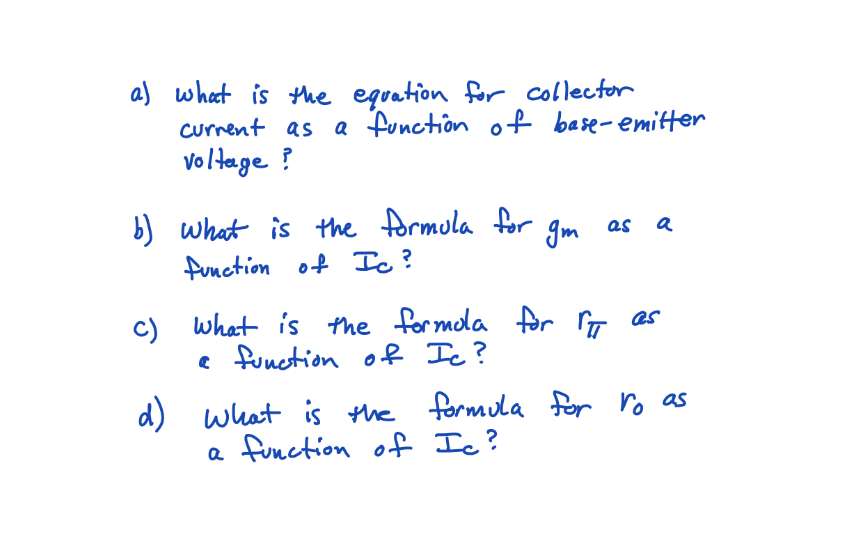 Solved a) what is the equation for collector current as a | Chegg.com