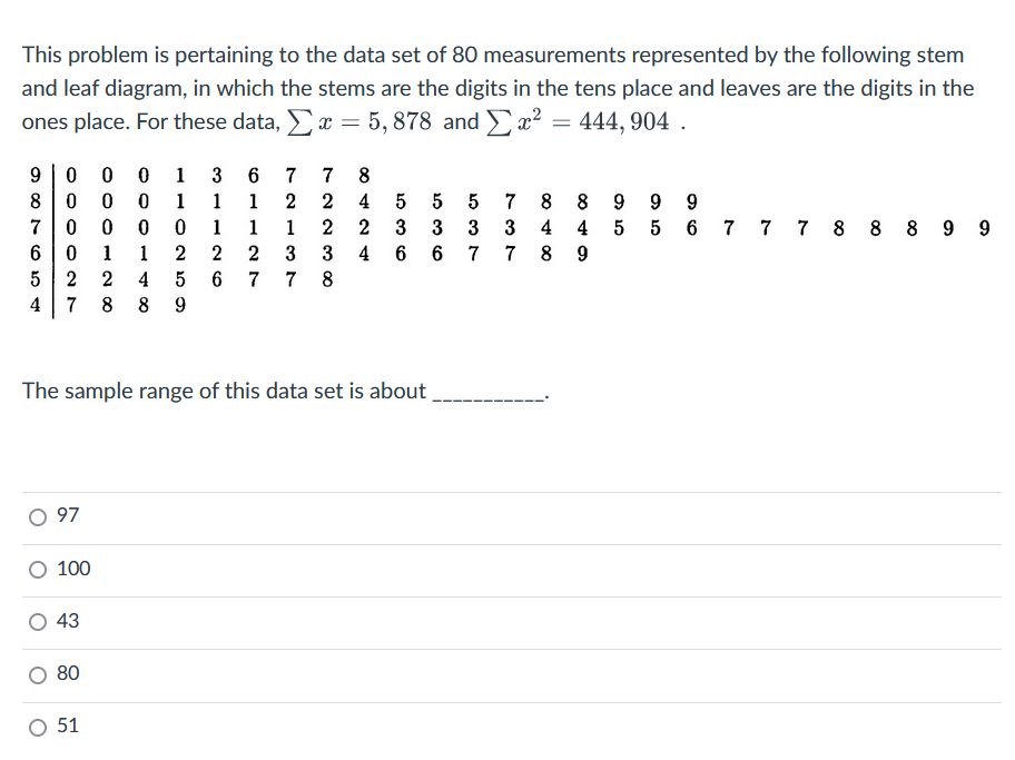 Solved This problem is pertaining to the data set of 80 | Chegg.com