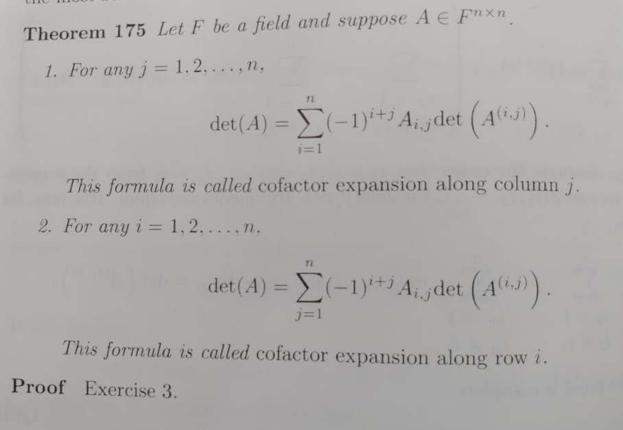 Solved 3. Prove Theorem 175. (Hint: To prove that cofactor | Chegg.com