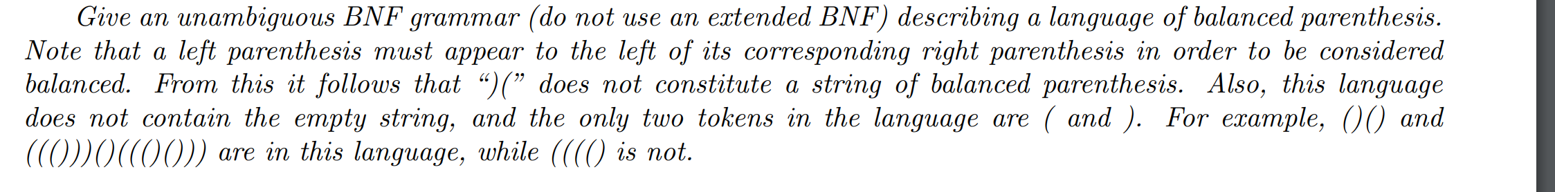 Solved Give an unambiguous BNF grammar (do not use an | Chegg.com