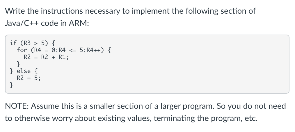 Solved Write the instructions necessary to implement the | Chegg.com