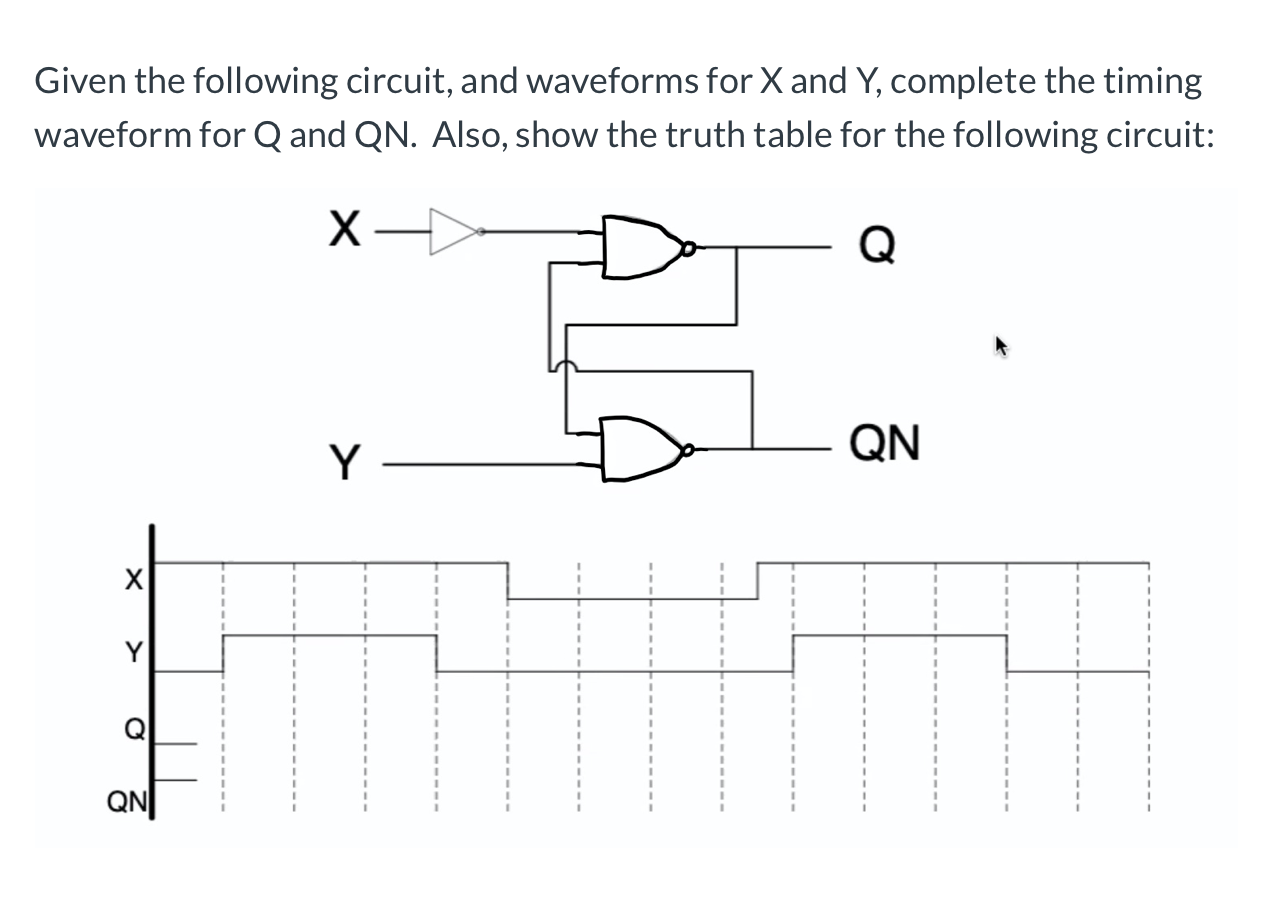 Solved Given the following circuit, and waveforms for X and | Chegg.com