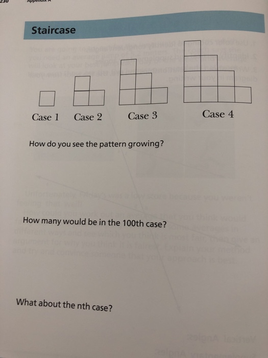 Solved Staircase Case 4 Case 3 Case 1 Case 2 How do you see | Chegg.com