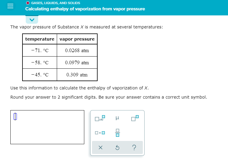 Solved = GASES, LIQUIDS, AND SOLIDS Calculating enthalpy of | Chegg.com
